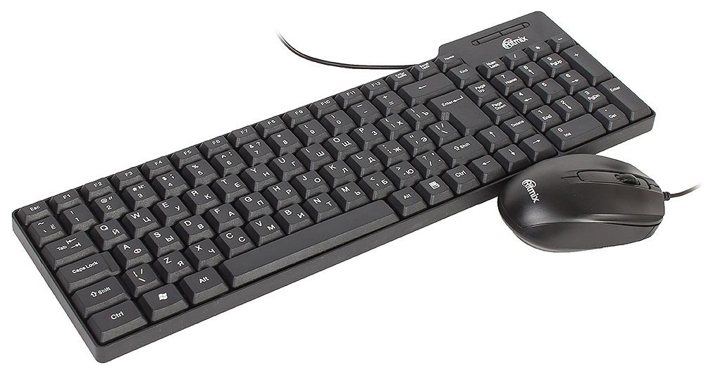Комплект проводной клавиатура и мышь Ritmix RKC-010 Black