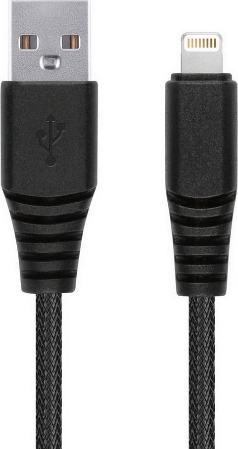 Кабель Smartbuy, Lightning, 2 м, USB 2.0, нейлоновая оплетка, черный