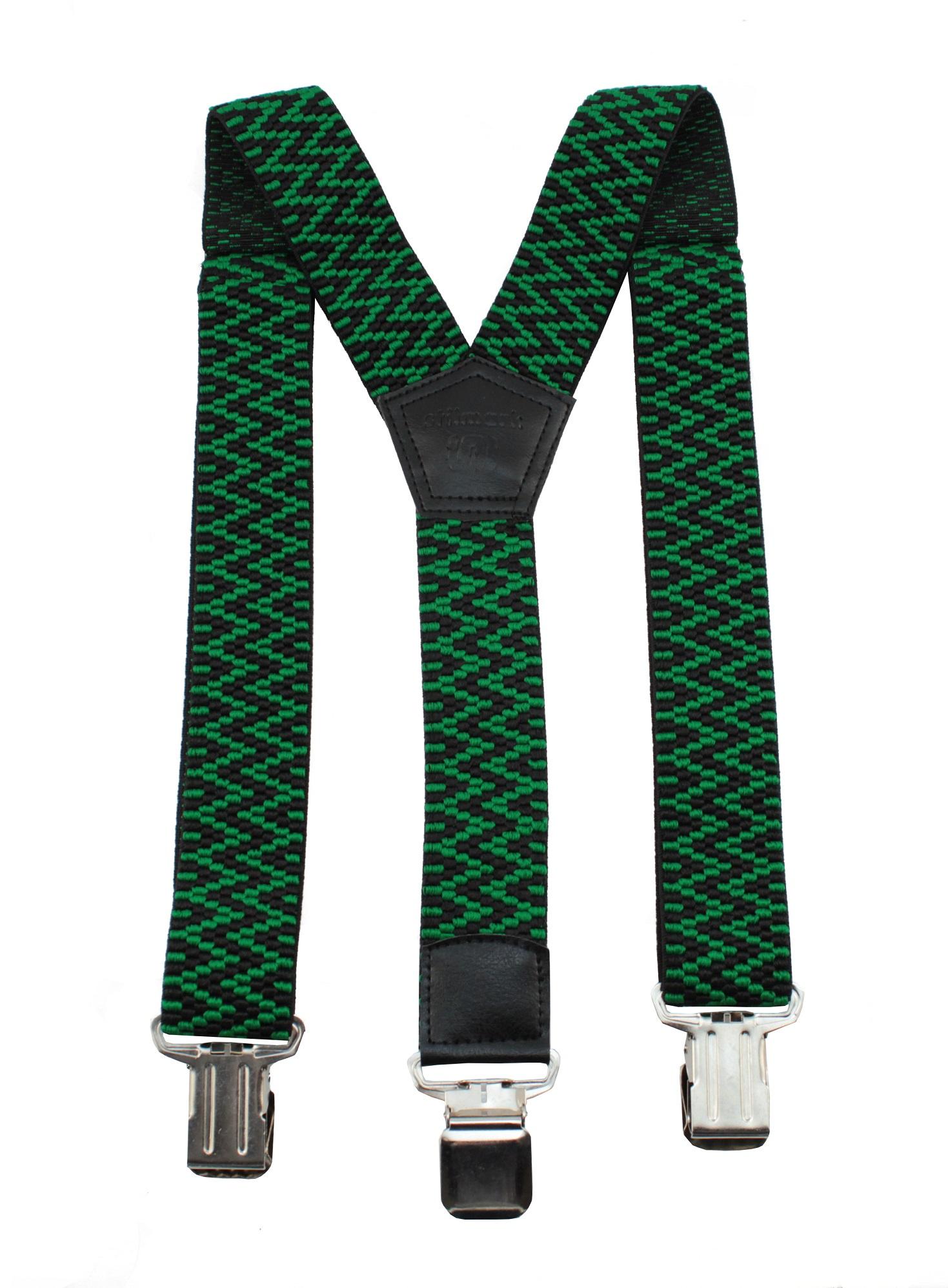 Подтяжки мужские Stilmark В18 черные/зеленые