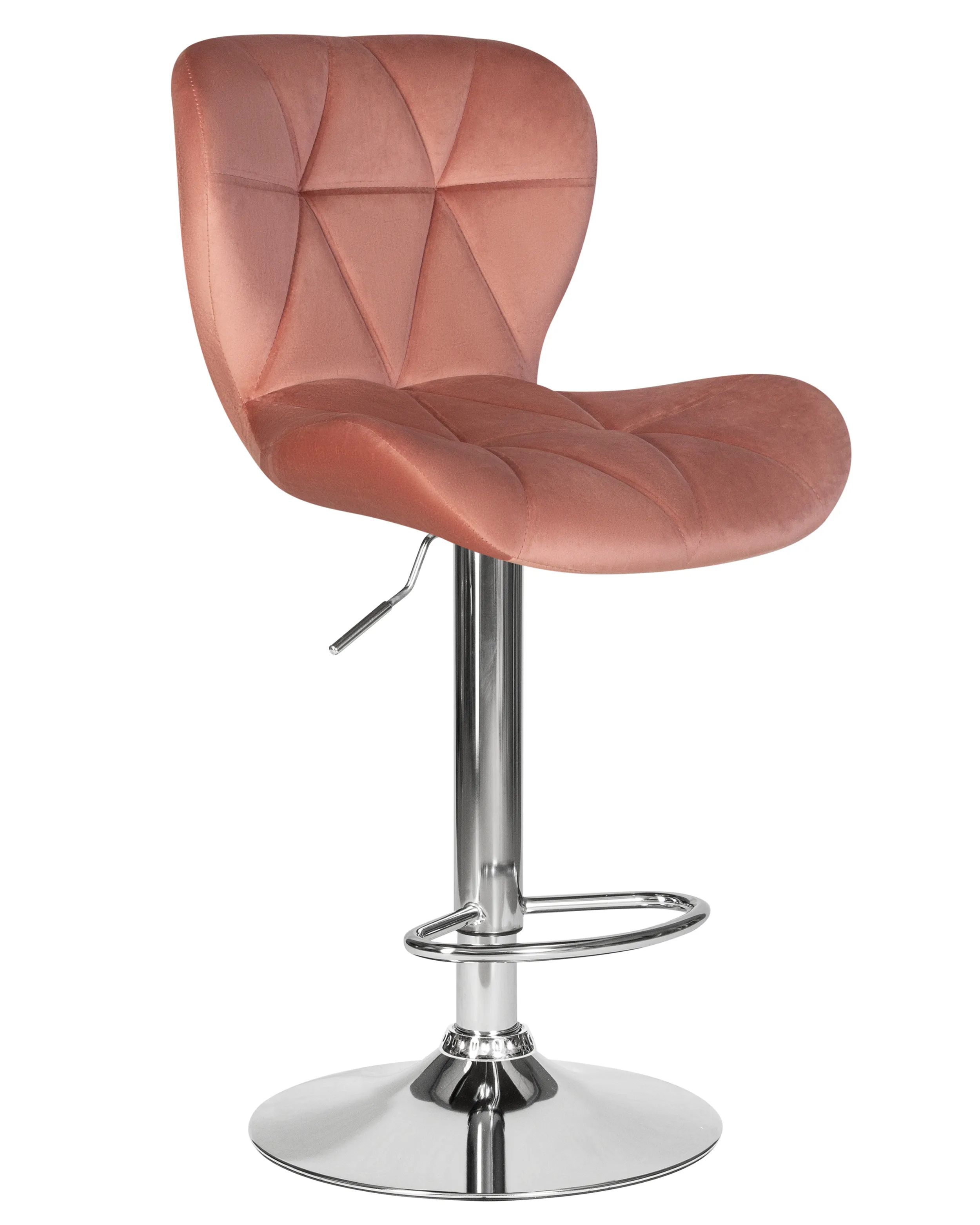 Барный стул Лого-М BARNY D0000000000000010616, хром/пудрово-розовый
