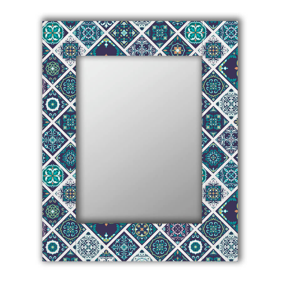 Зеркало настенное Дом Корлеоне Португальская плитка 04-0108-60х60 см, уф печать