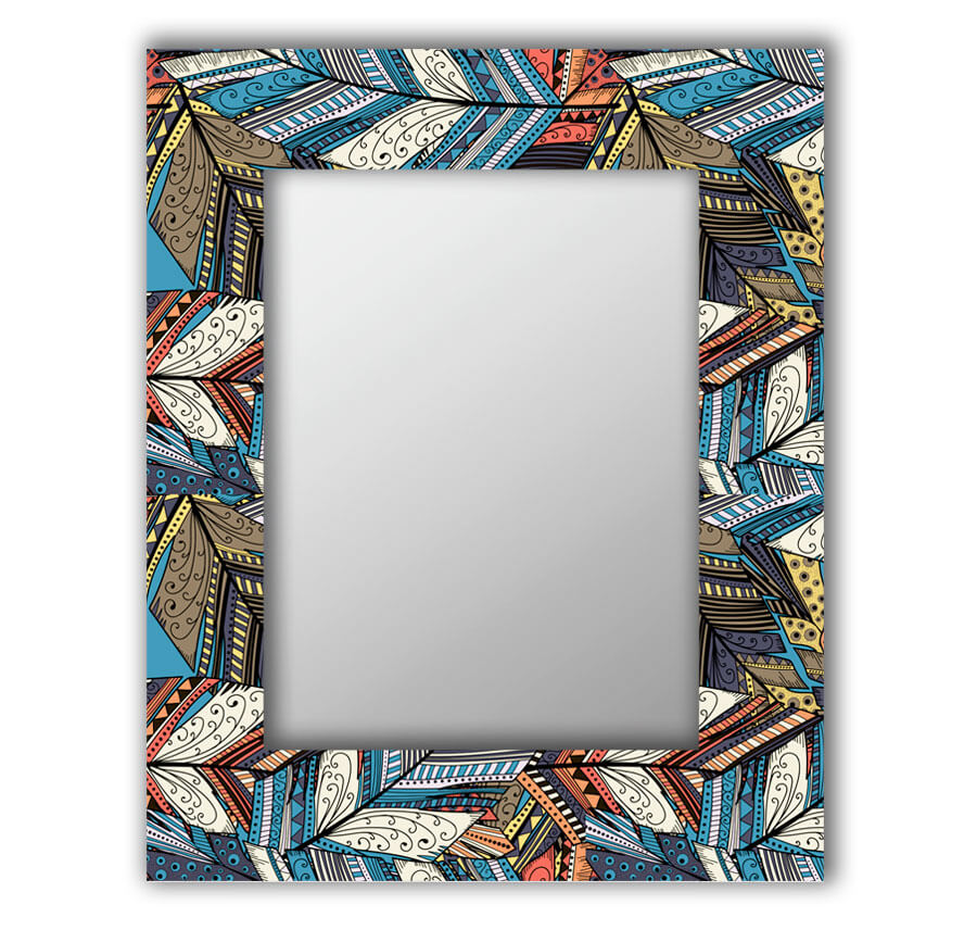 Зеркало настенное Дом Корлеоне Синие перья 04-0106-65х80 65х80 см, уф печать