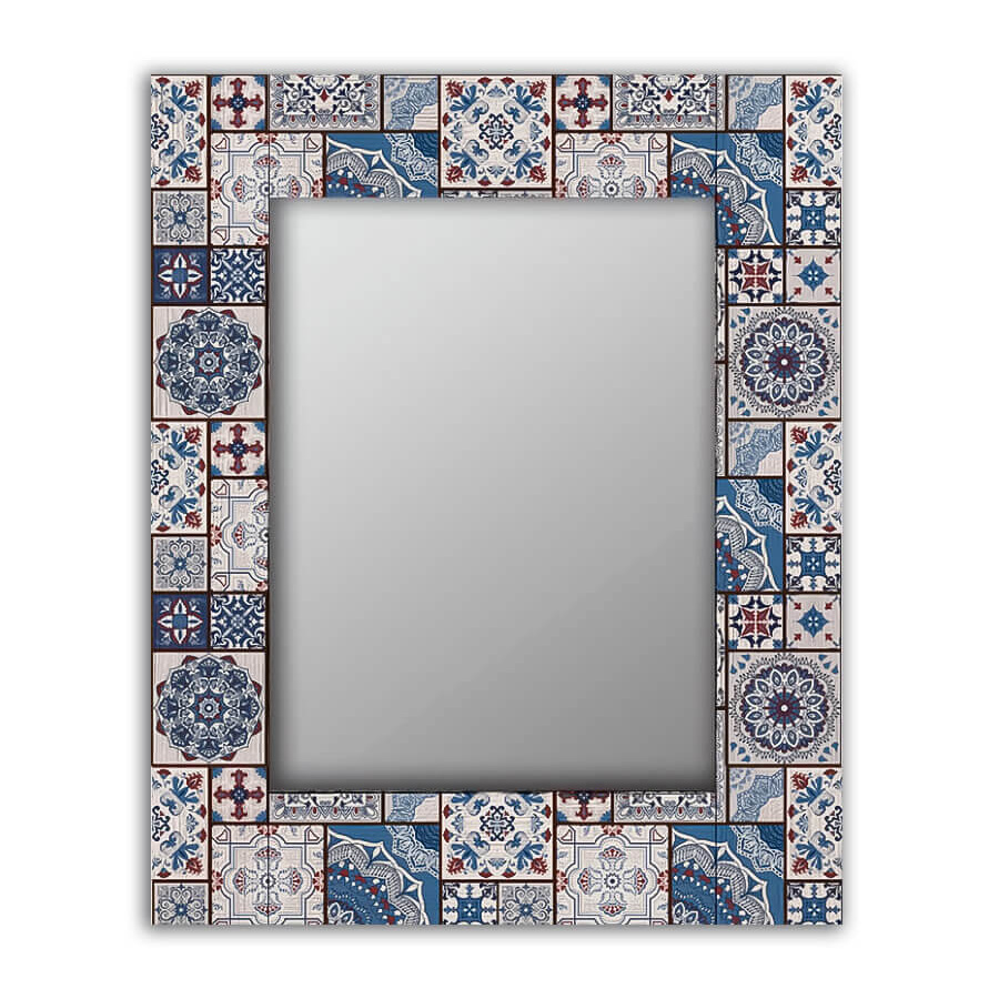 Настенное зеркало Голубая плитка 04-0121-60х60 Дом Корлеоне