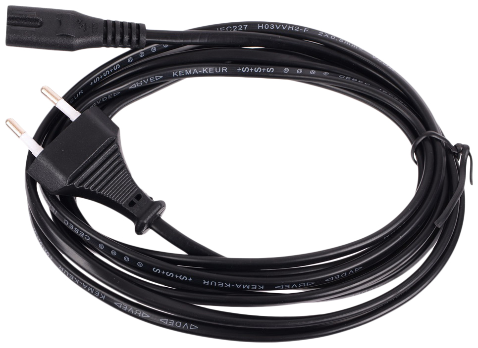 Кабель VCOM IEC 320 C7-CEE 7/16, M-F 3м Black (CE023_CU0.5-3M)