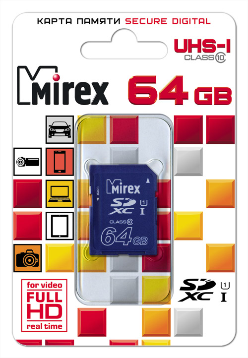Карта памяти MIREX SDXC 64GB
