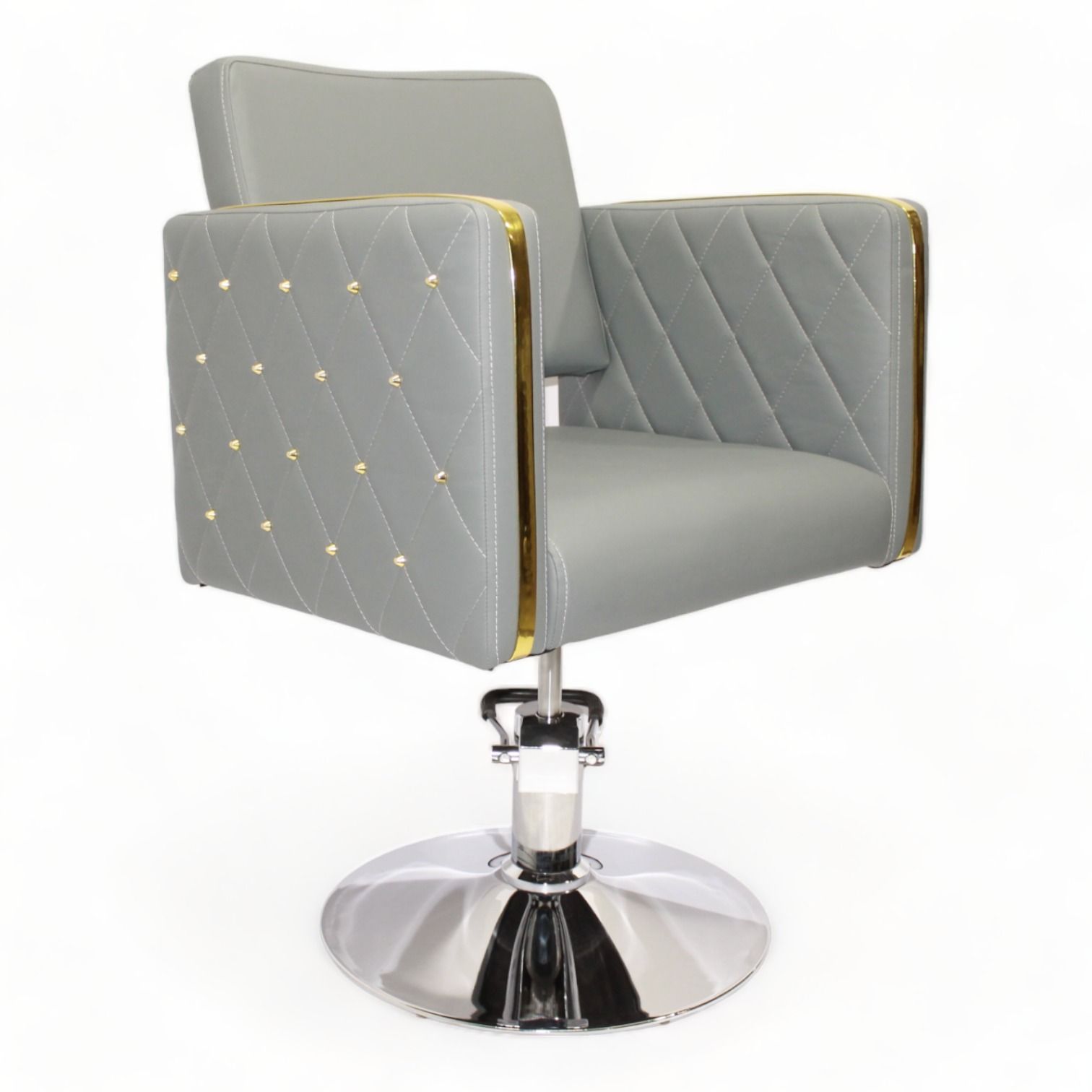 Парикмахерское кресло "Голдиум II" Мебель Бьюти, Серый, Гидравлика диск