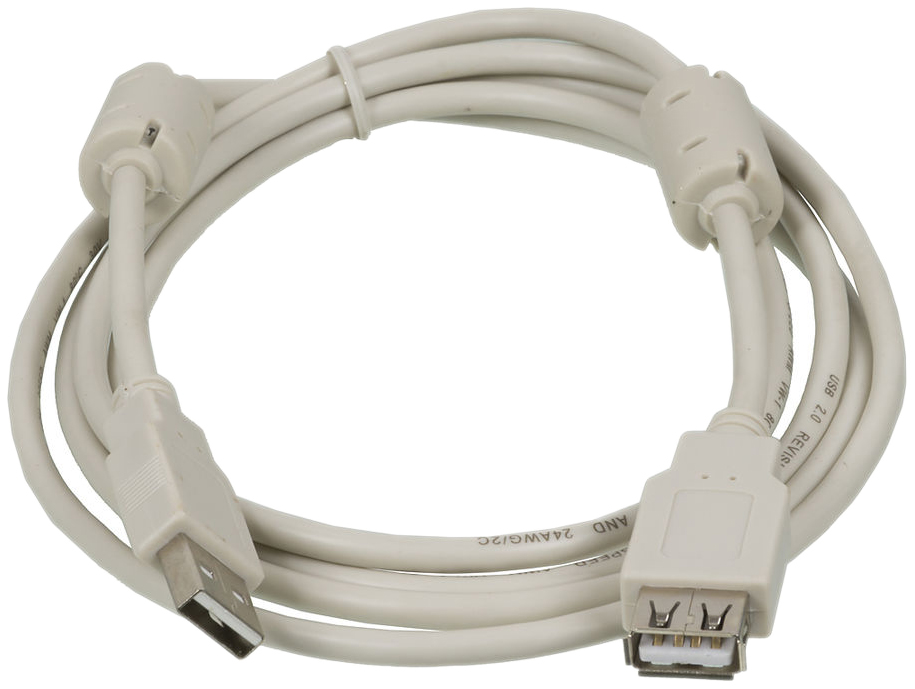 Кабель Ningbo USB A-USB A, M-F 1,8м Grey