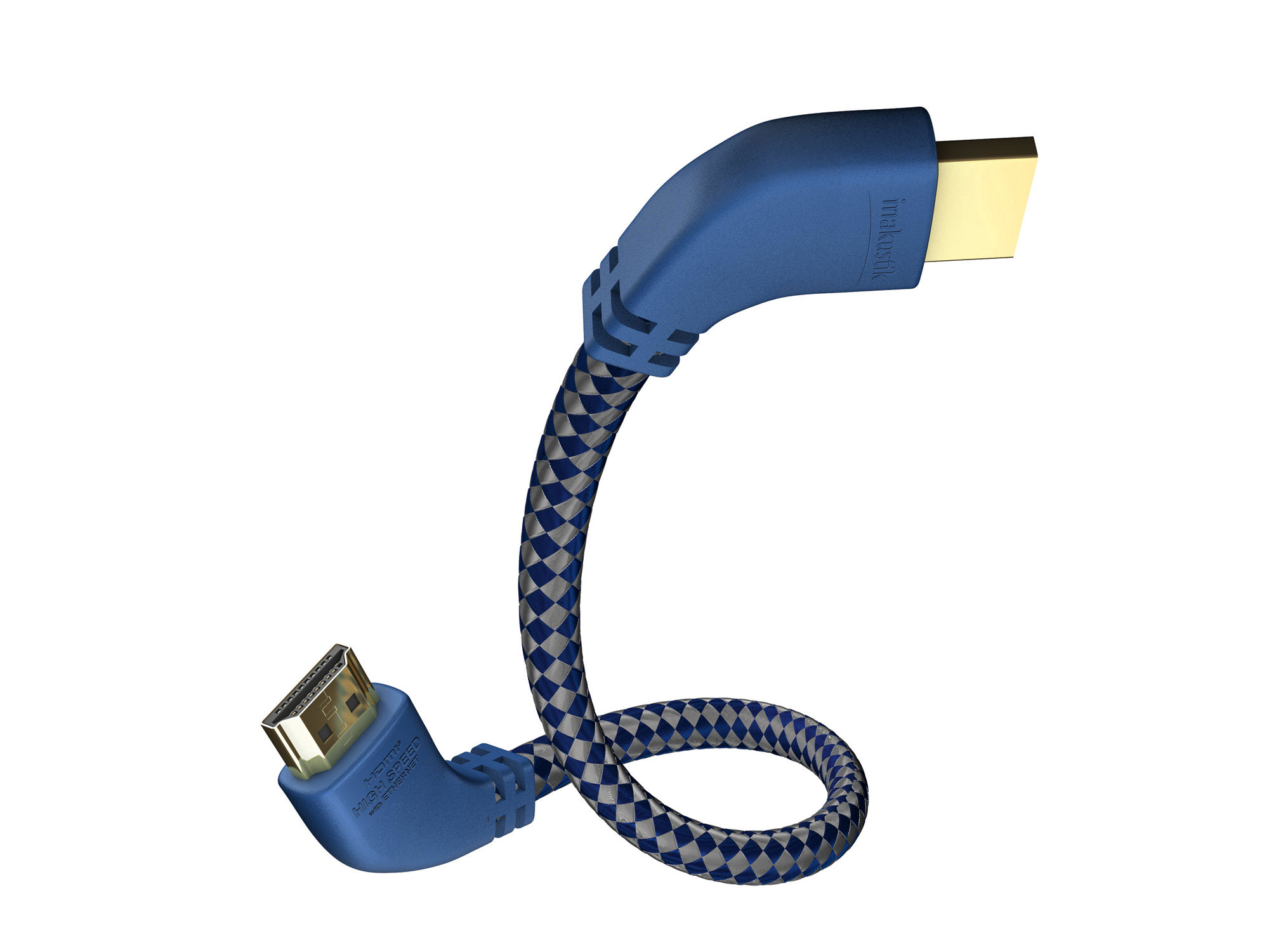 Кабель In-Akustik Premium 90° HDMI - HDMI, 1,5м Blue