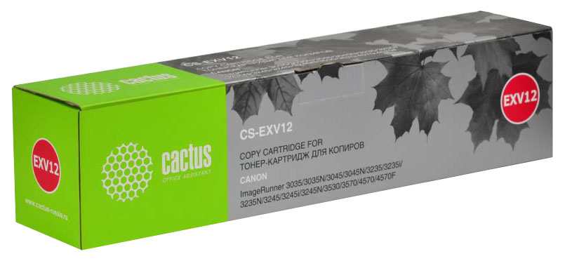 Тонер-картридж для лазерного принтера CACTUS CS-EXV12 черный, совместимый