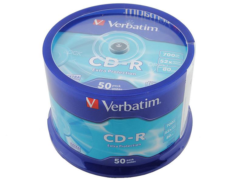 Verbatim Диски CD-R Verbatim 700Mb 52x CakeBox 50шт 43351