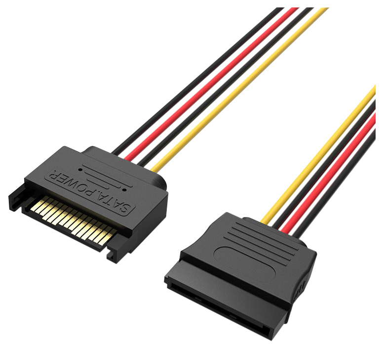 Кабель Vention SATA 15 pin-SATA 15 pin, M-F 0,3м Multicolor (KDABY)