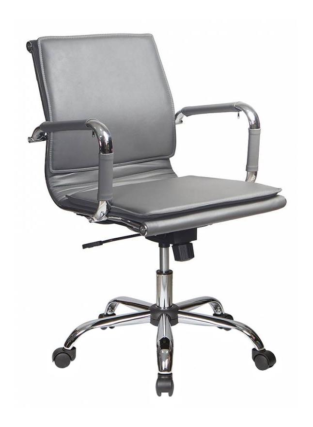Кресло руководителя Бюрократ CH-993-LOW/GREY, серый/хром