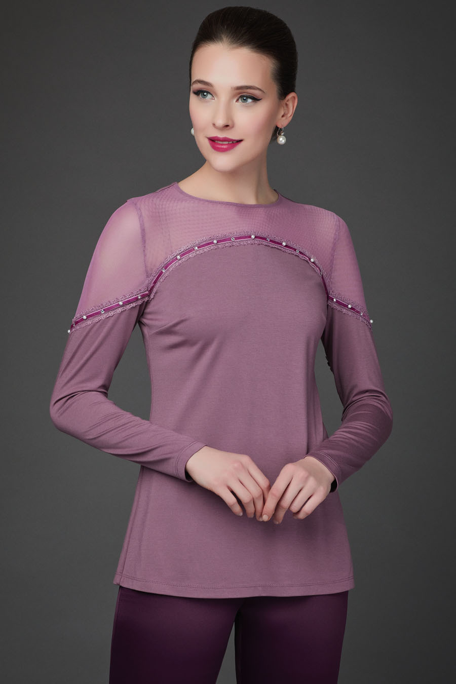 Блуза женская Арт-Деко R-1317 фиолетовая 44 RU