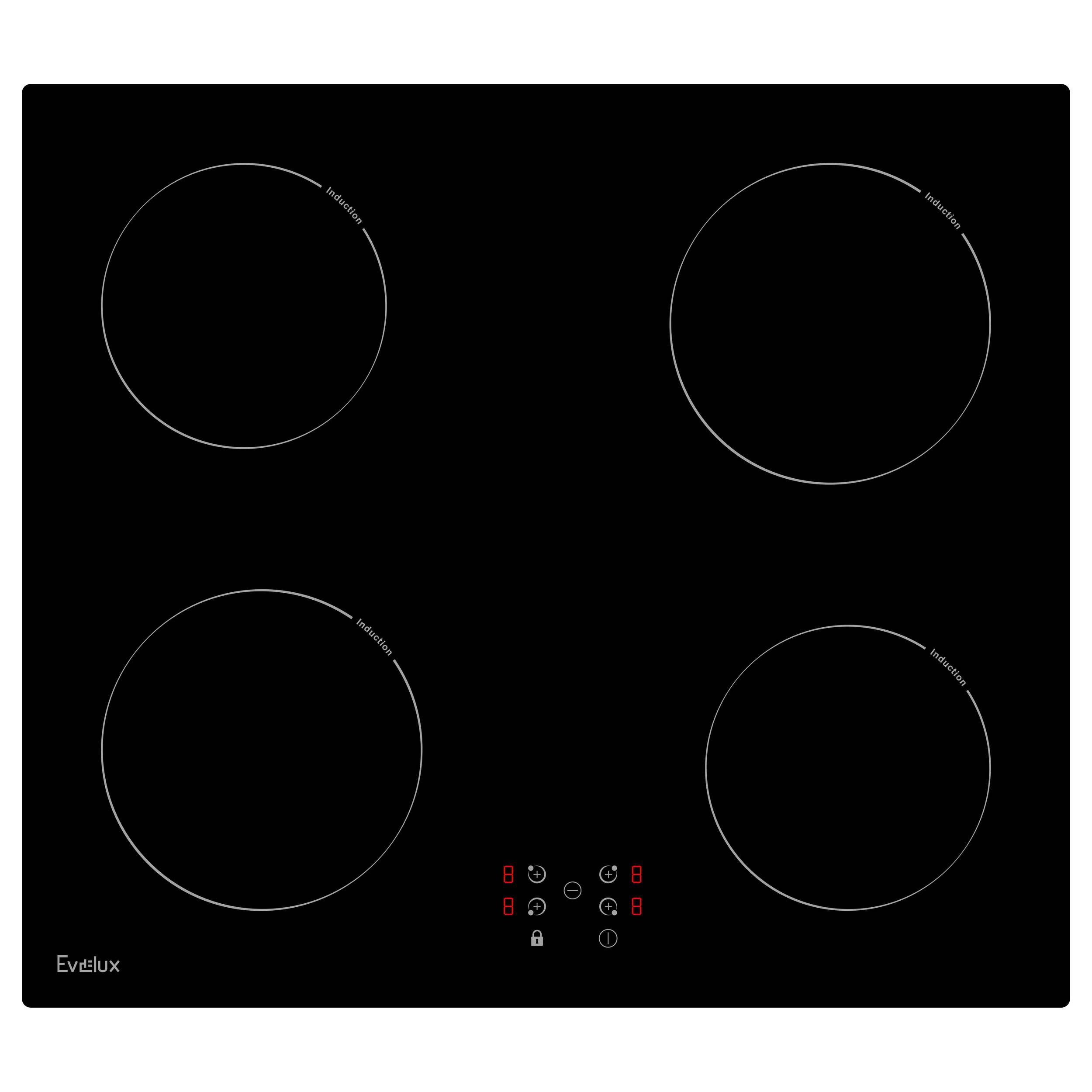 Встраиваемая варочная панель индукционная Evelux HEI 640 B черный