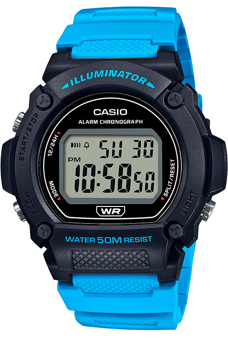 Наручные часы мужские Casio W-219H-2A2 голубые