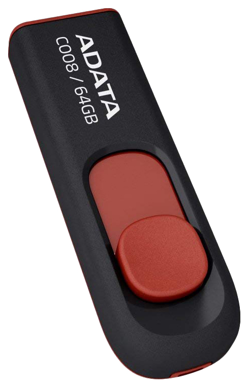 Флешка ADATA Classic C008 64ГБ Red/Black (AC008-64G-RKD)