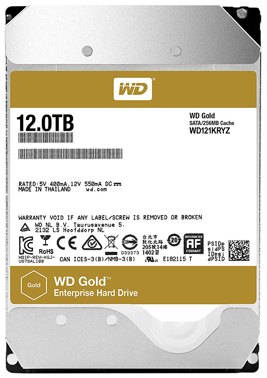 Жесткий диск WD Gold 12ТБ (WD121KRYZ)