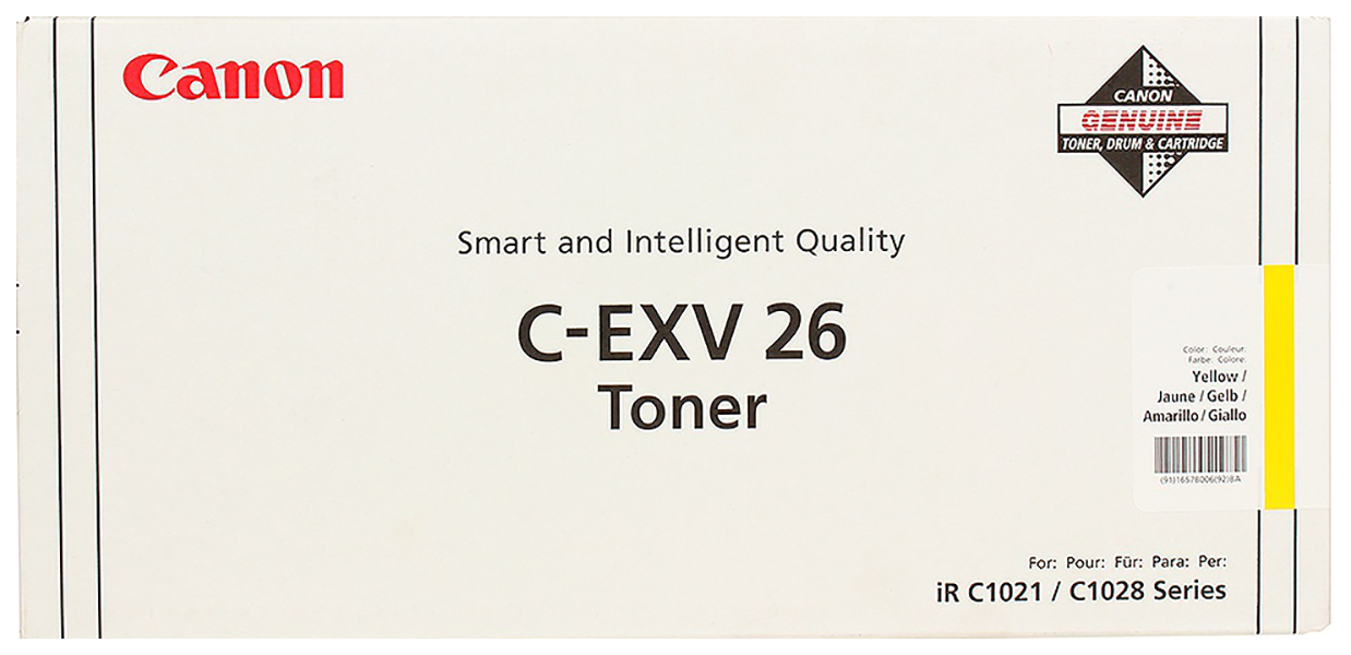 Картридж для лазерного принтера Canon C-EXV26Y (1657B006) желтый, оригинал