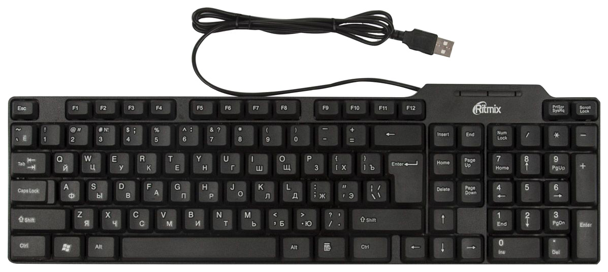Проводная клавиатура Ritmix RKB-111 Black