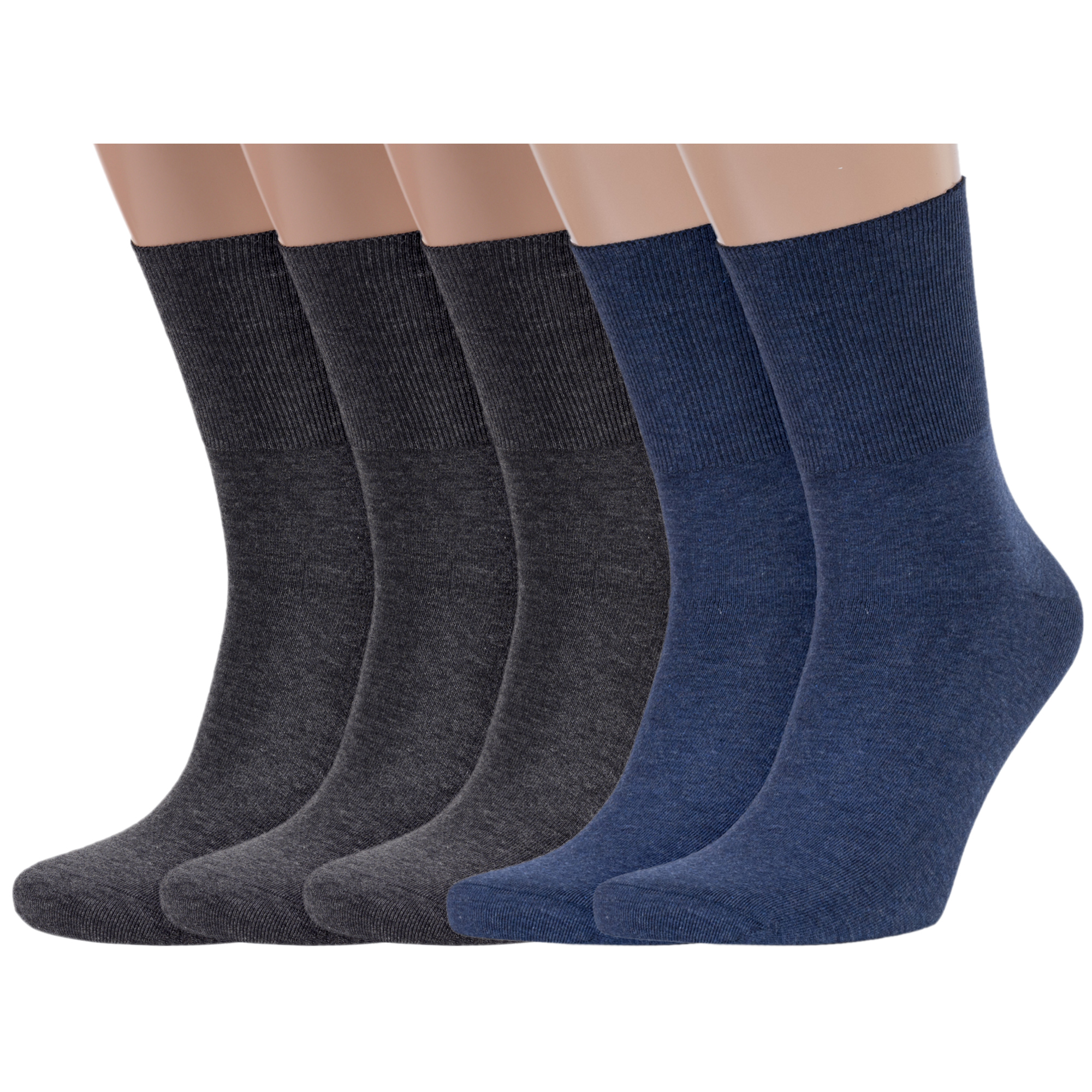 Комплект носков мужских Rusocks 5-М-245 серых; синих 25-27