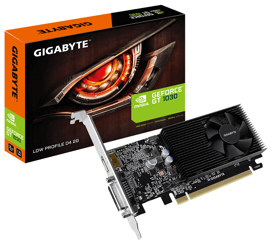 Видеокарта GIGABYTE NVIDIA GeForce GT 1030 Low Profile D4 2G (GV-N1030D4-2GL)