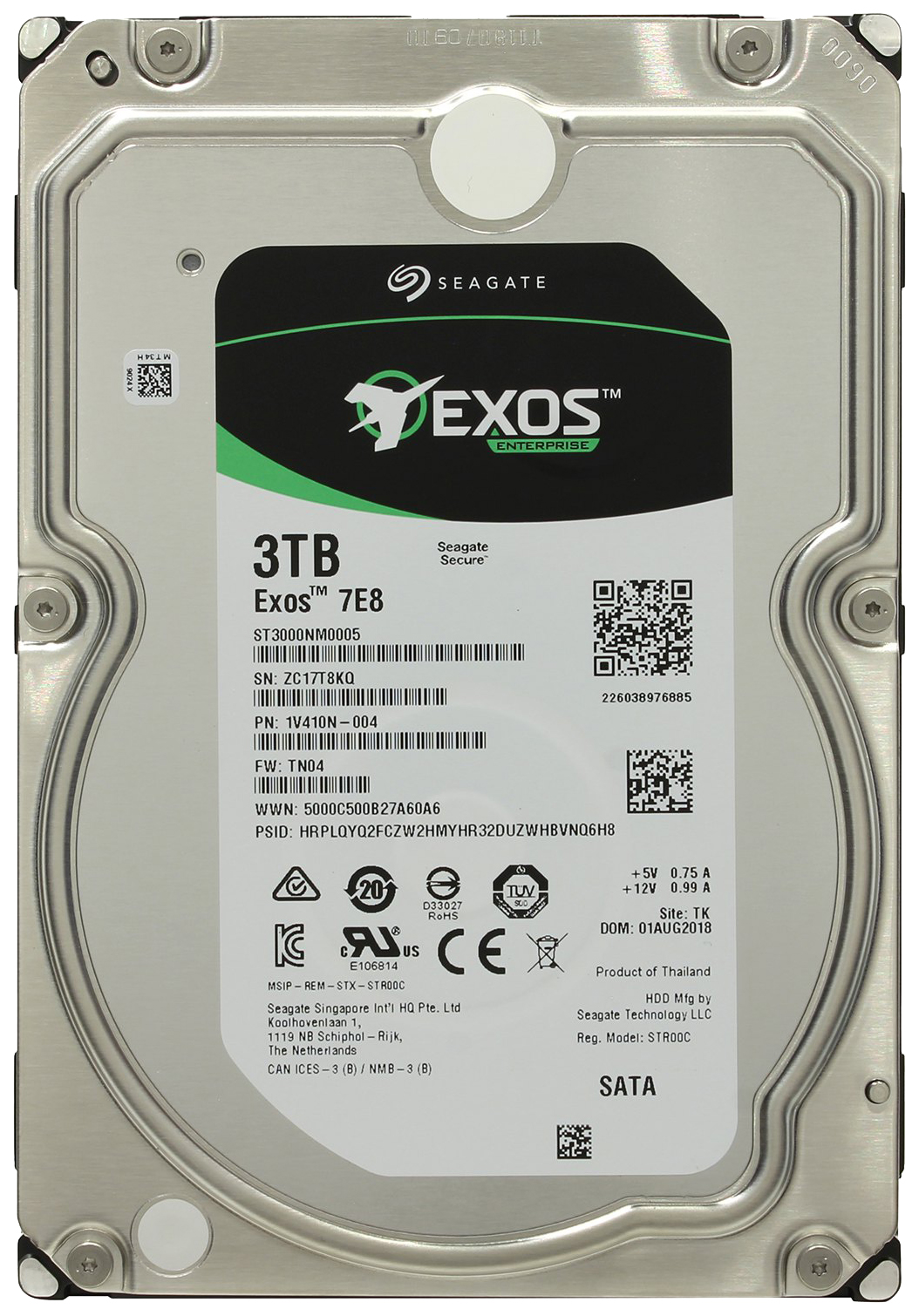 Жесткий диск Seagate Exos 7E8 3ТБ (ST3000NM0005)