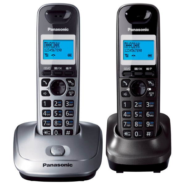 DECT телефон Panasonic KX-TG2512RU1 серебристый, черный