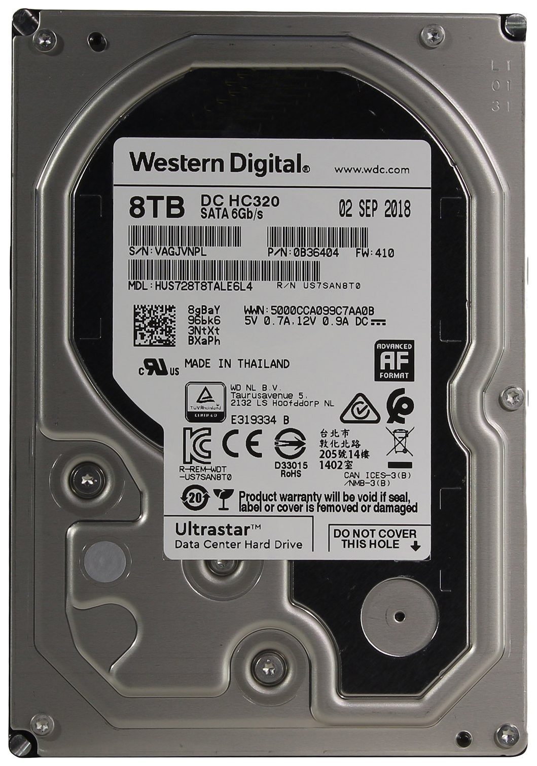 Жесткий диск HGST Ultrastar DC HC320 8ТБ (HUS728T8TALE6L4)