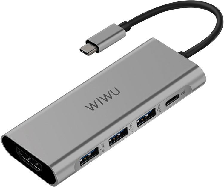 USB-концентратор Wiwu Apollo USB-C A531H (Grey)