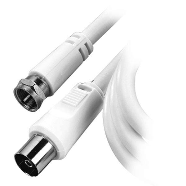 Кабель телевизионный Vivanco TV - F-plug 1,5м White (44081)