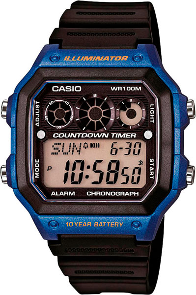 Наручные часы электронные мужские Casio Illuminator Collection AE-1300WH-2A