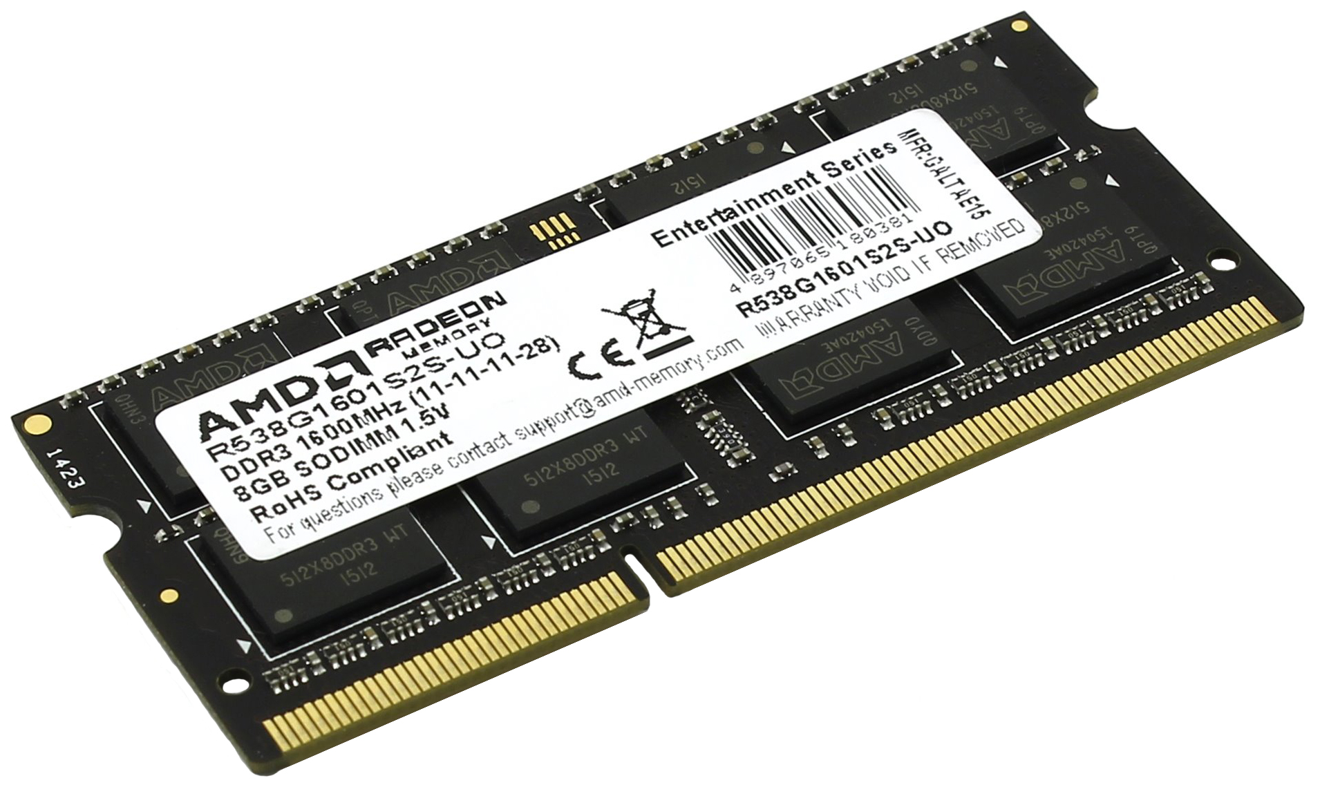Оперативная память AMD 8Gb DDR-III 1600MHz SO-DIMM (R538G1601S2S-UO)