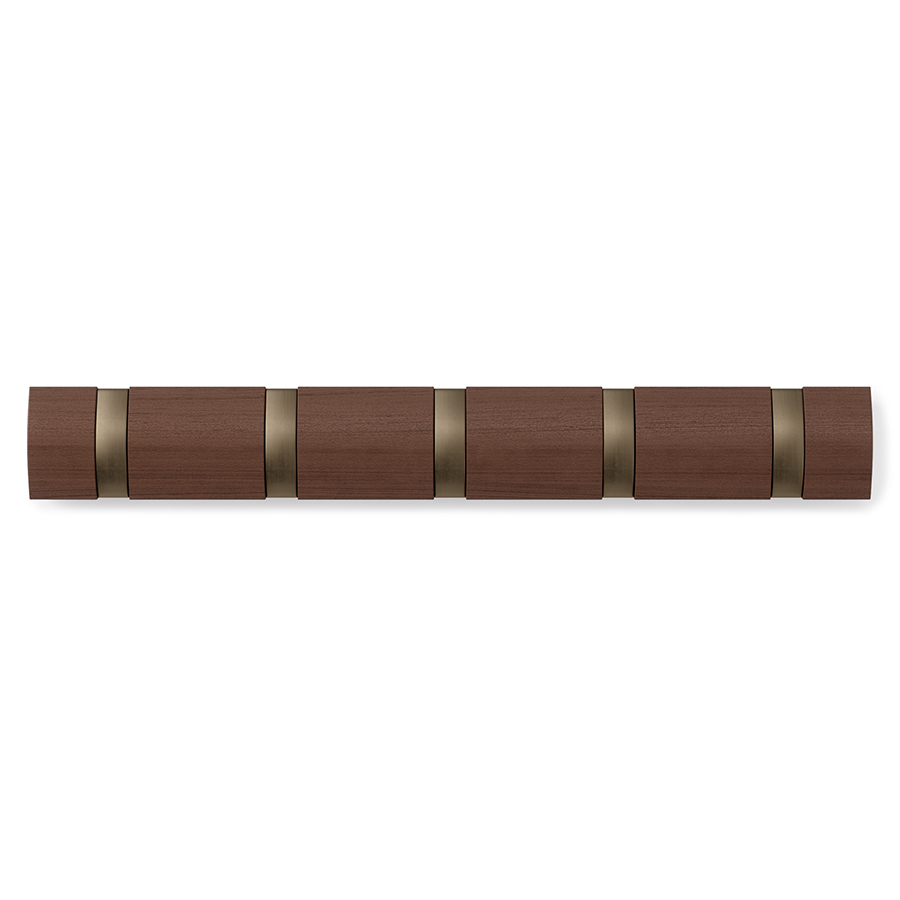 Вешалка настенная Umbra горизонтальная Flip 5 крючков коричневая (318850-1227_)