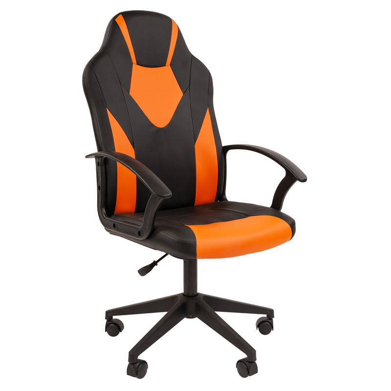 Компьютерное кресло Стандарт СТ-17 Гейм экокожа черный, оранжевый
