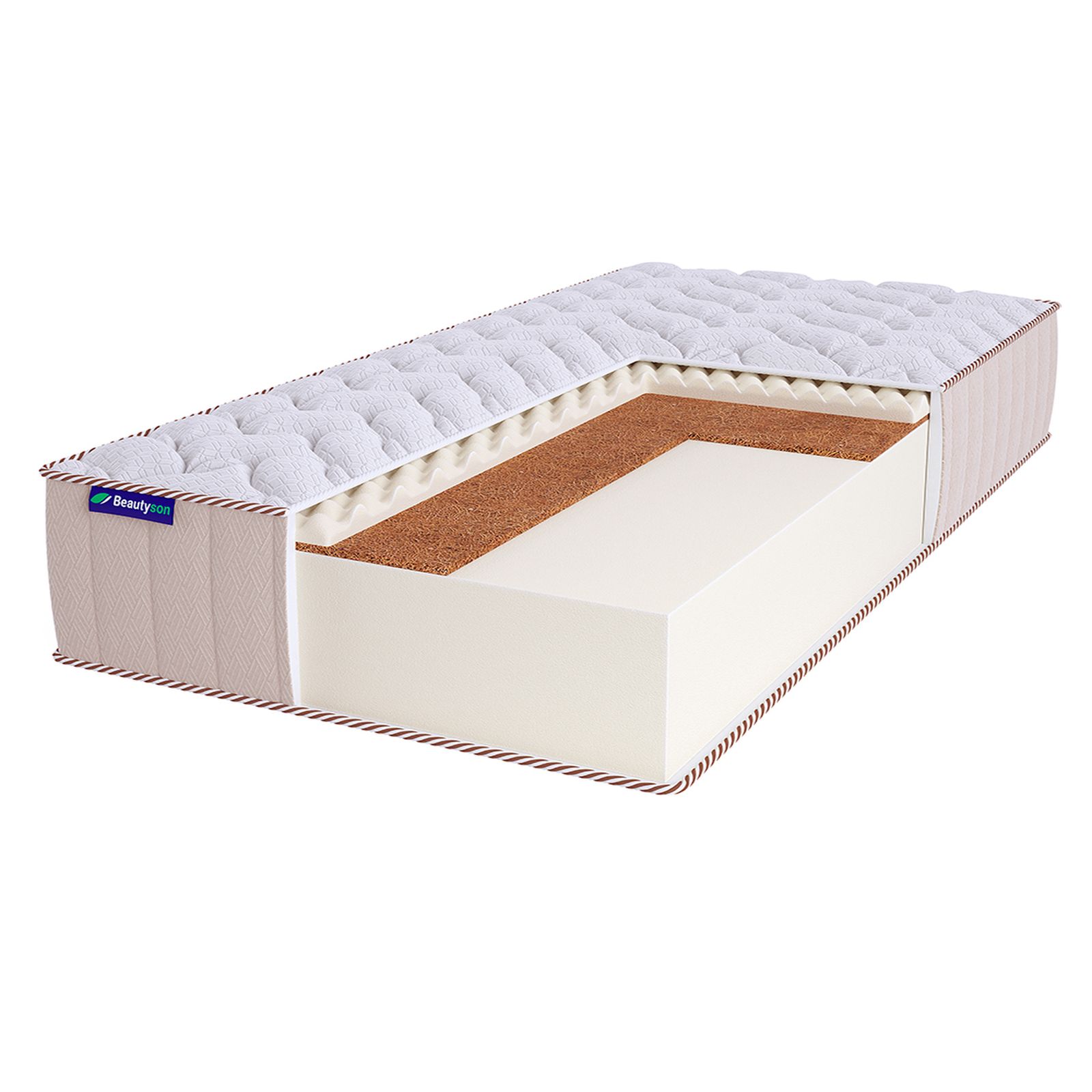 Матрас Beautyson Roll Foam 18 Cocos Sens Lux, 140х140, 24 см, беспружинный