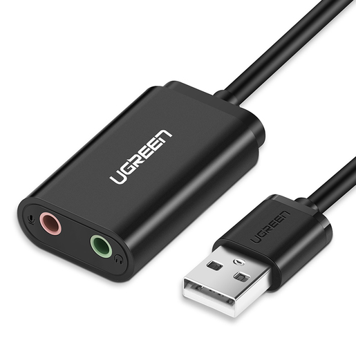 Звуковая карта UGREEN US205 30724 USB 2.0 External Sound Adapter, Black