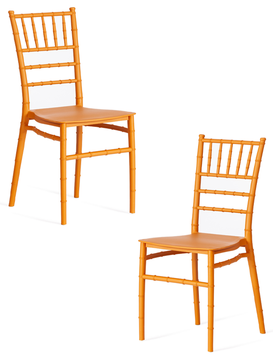 Комплект обеденных стульев TetСhair Chavari, пластик, золотой