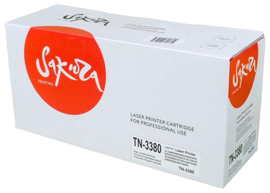 Картридж для лазерного принтера Sakura TN3380, черный