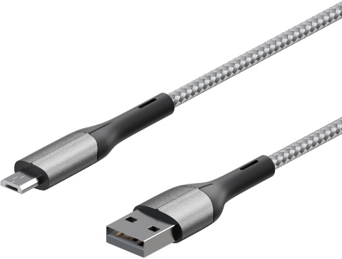 Кабель InterStep MicroUSB/USB2.0 0,6м, Silver (IS-DC-MCUSBNYSL-060B210)