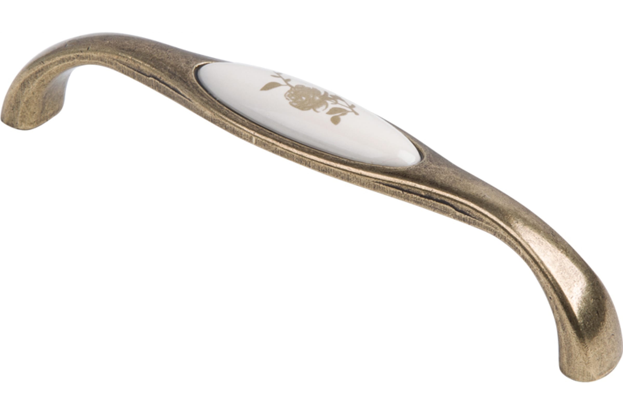KERRON Ручка-скоба с фарфором, 128мм, Д139 Ш22 В32, оксидированная бронза SF10-09-128 OAB