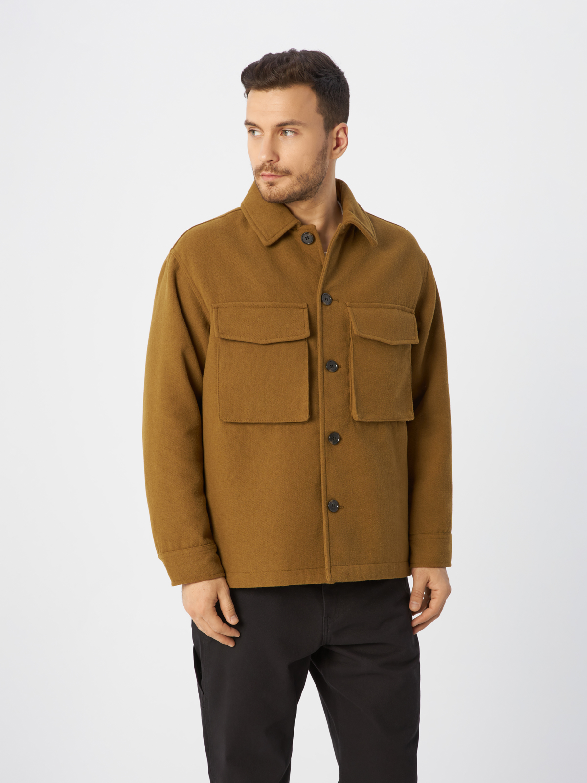 Рубашка мужская H&M 1076002002 бежевая XL