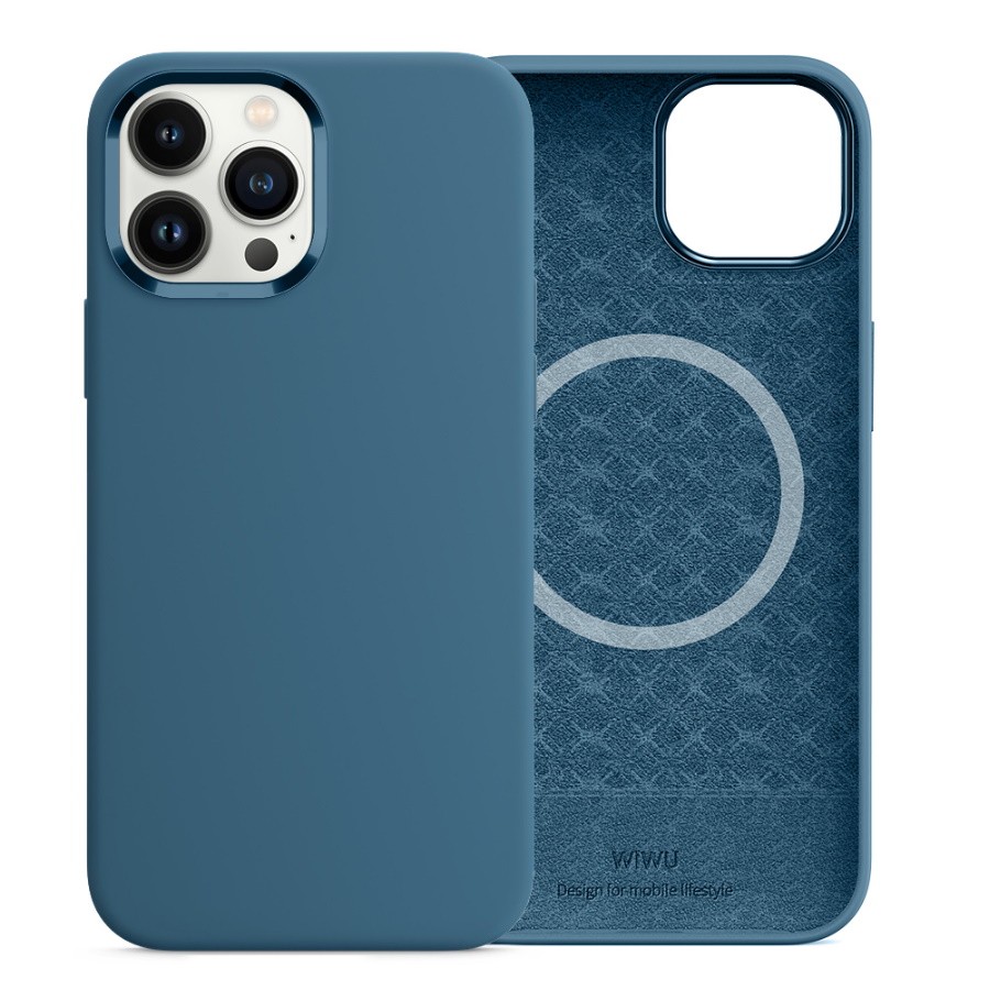 Чехол WiWU Magnetic Silicone Phone Case для iPhone 13 Pro Max 6.7inch Blue Jay