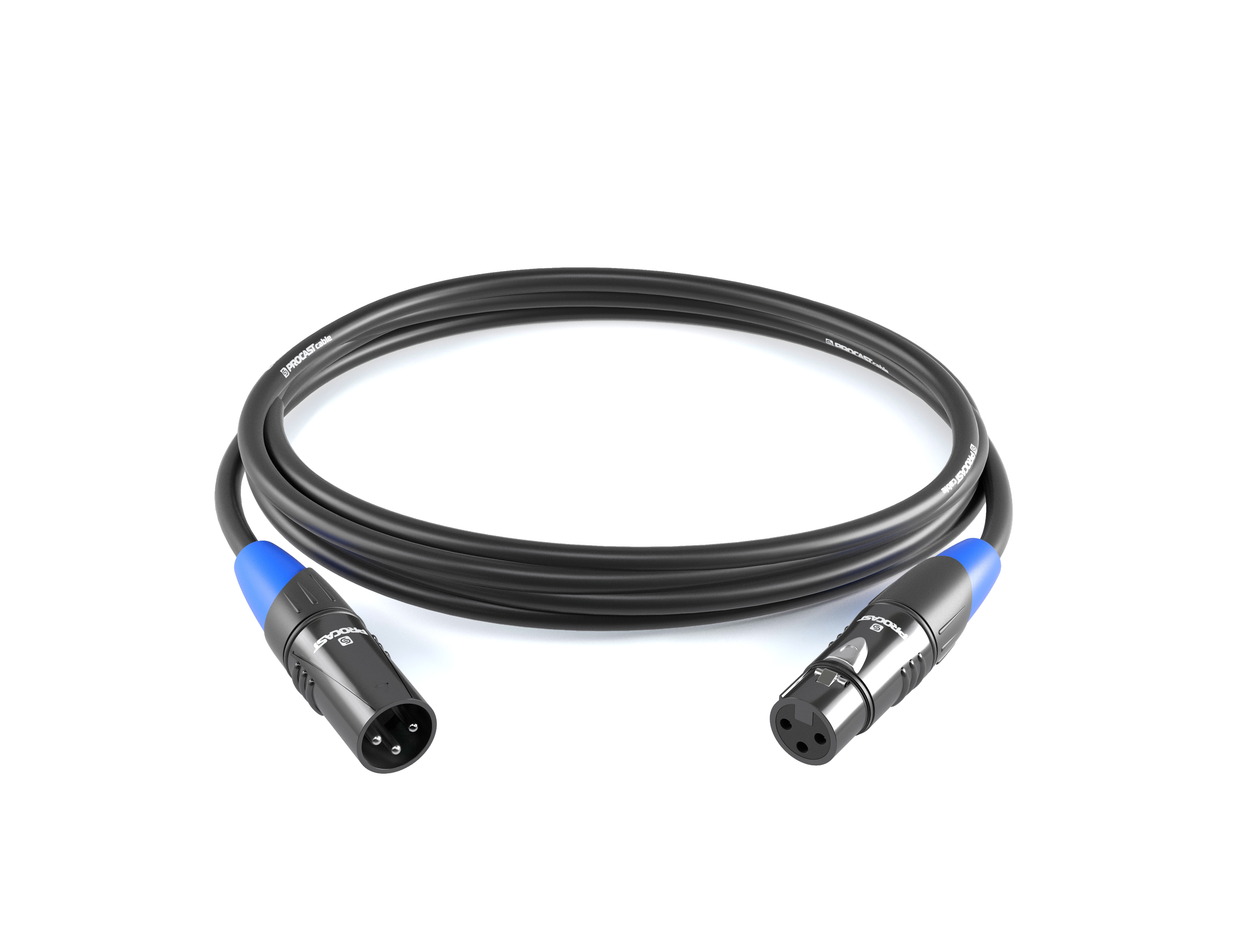 Межблочный балансный кабель XLR(m)/XLR(f), длина 2,5m, цвет черный