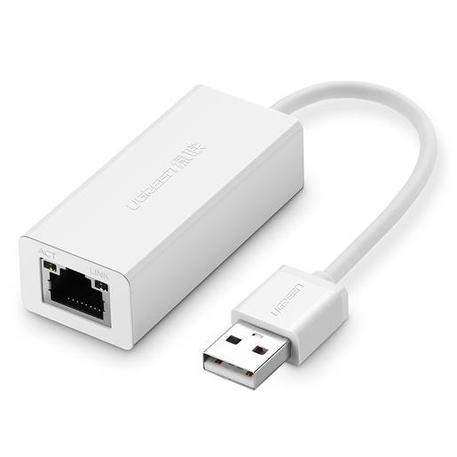 Адаптер сетевой uGreen CR110 (20253) USB 2.0 10/100Mbps Ethernet Adapter белый