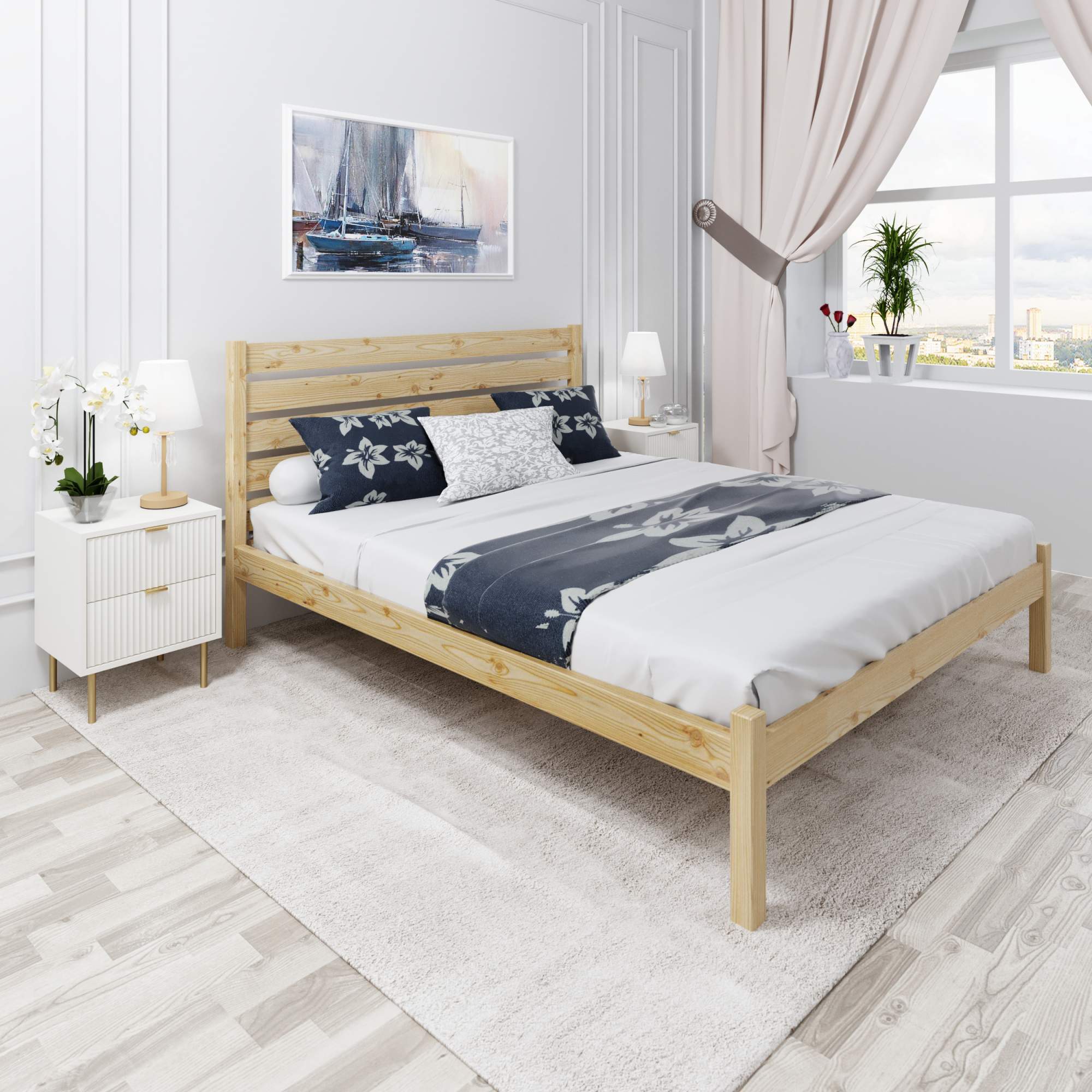 Кровать Solarius Классика 190х120, без шлифовки и покраски