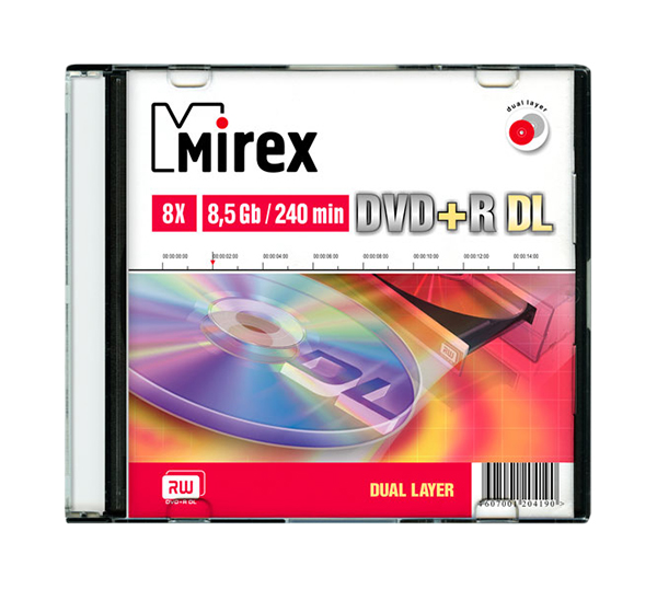 Диск для записи DVD+R диск Mirex 204190