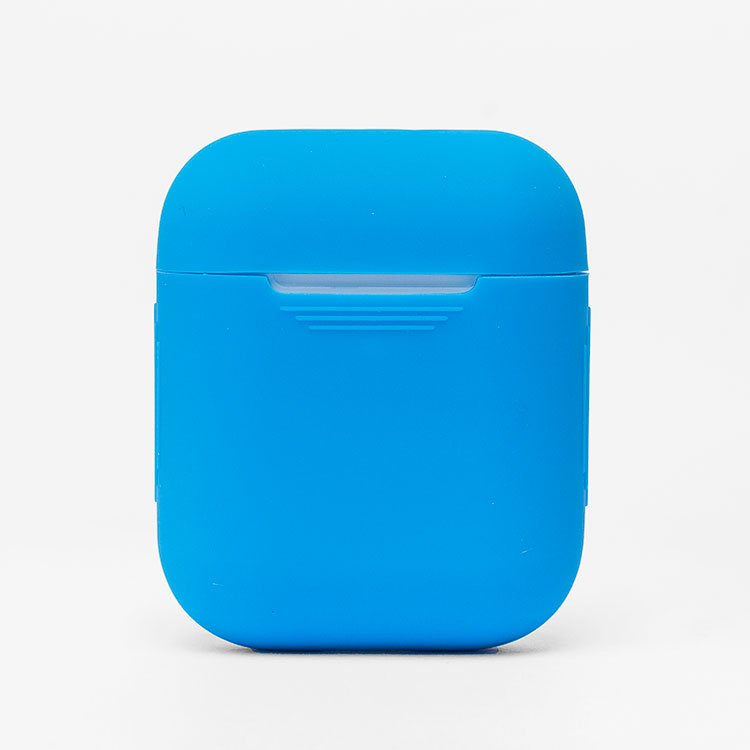 Чехол для кейса наушников Apple AirPods, AirPods 2 силиконовый, тонкий (голубой)