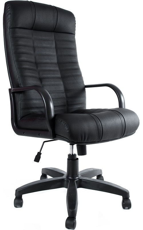 Кресло офисное Евростиль Атлант PL, обивка: экокожа, цвет: черный