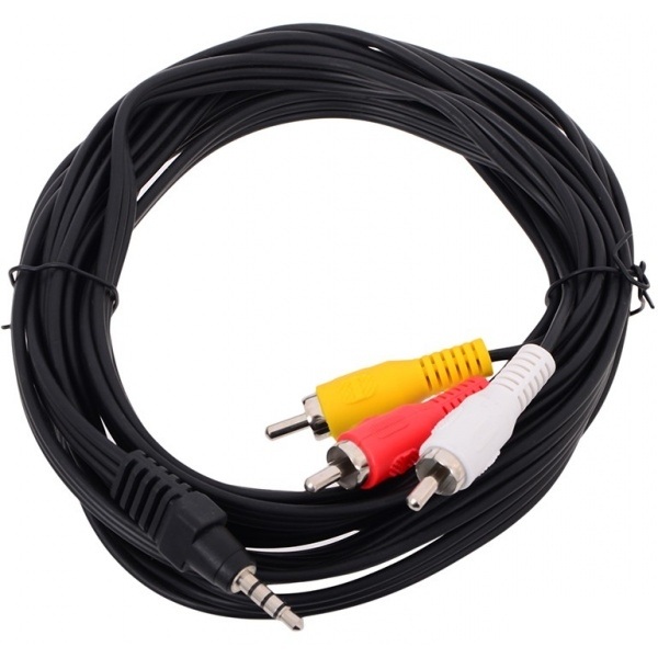 Кабель Telecom 3RCA - Jack 3.5 3м Black (TAV4545)