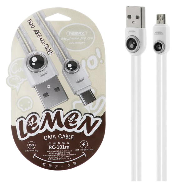 Кабель Remax rc-101m microUSB 1м White